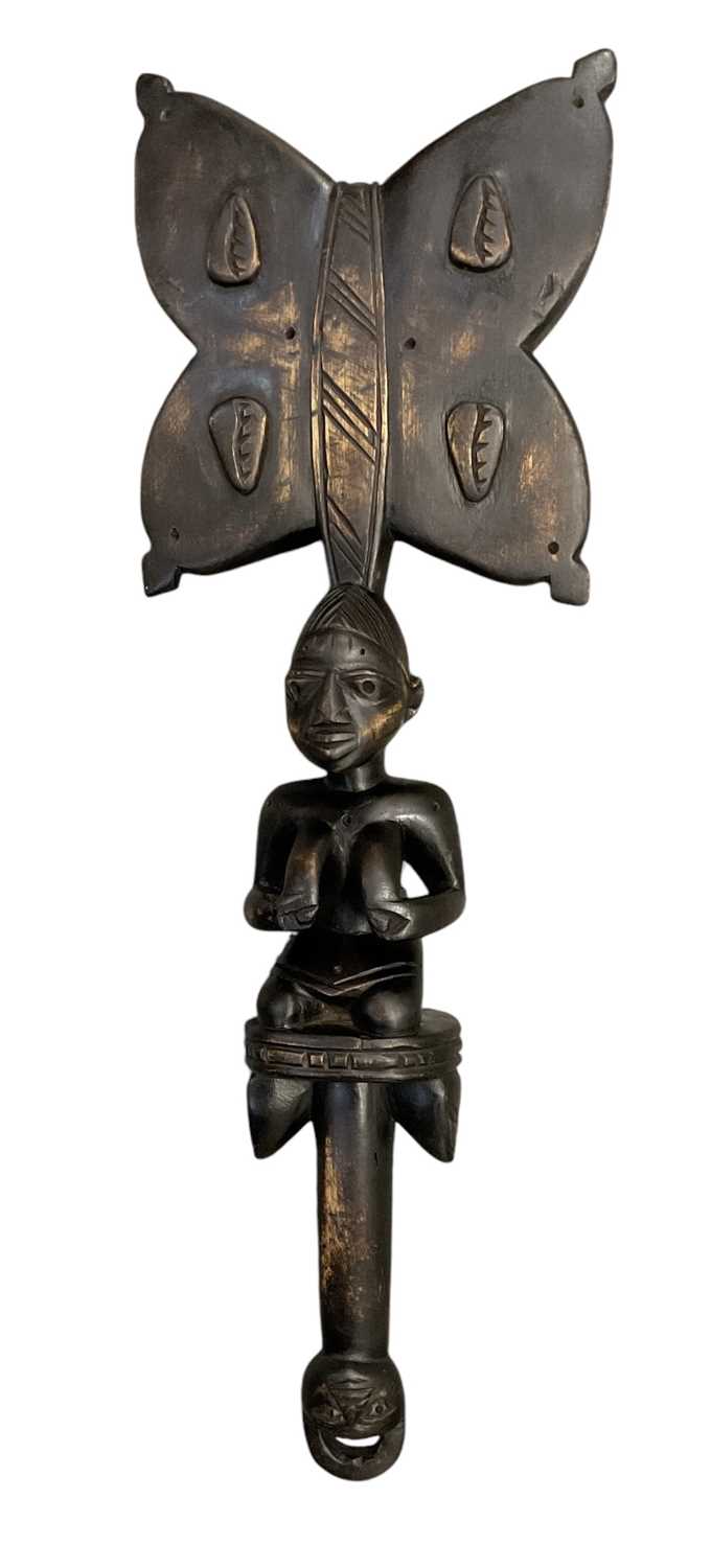 Lot 1072 - An African carved wooden Yoruba Shango
