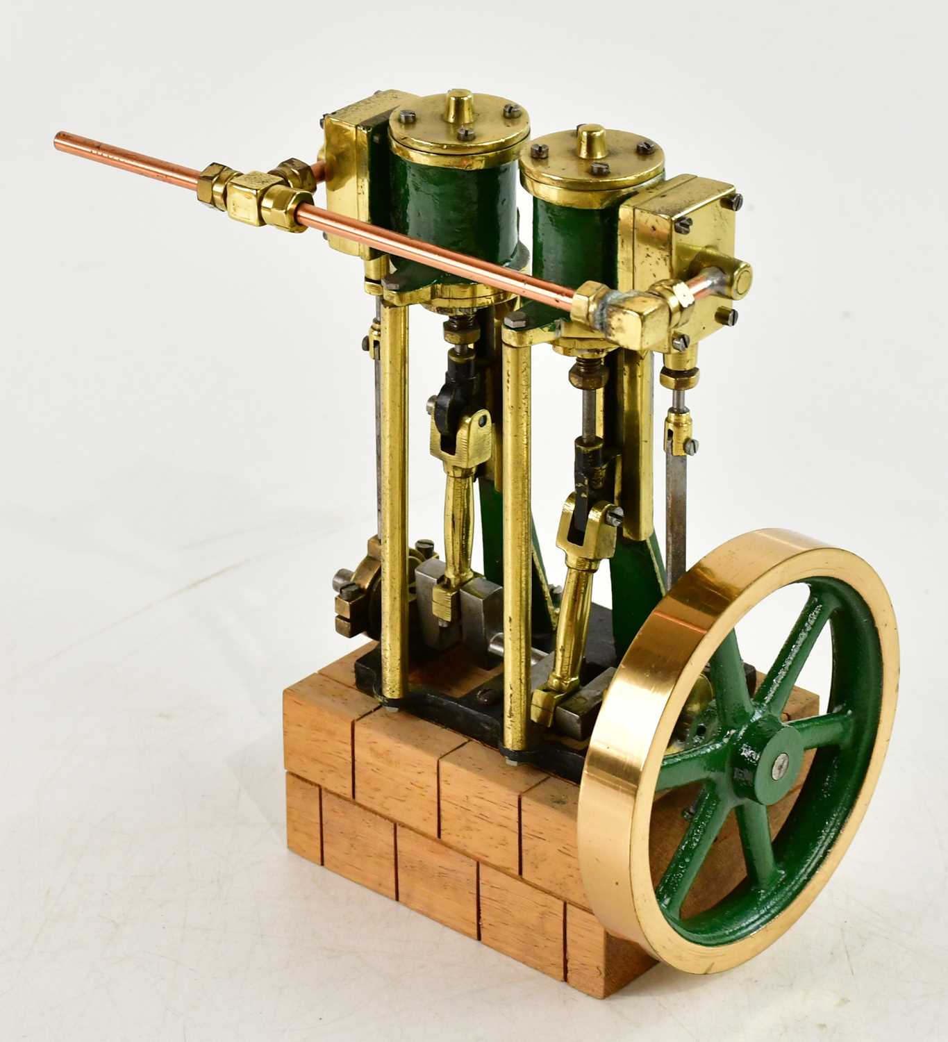 Lot 1021 - A scratch built live steam vertical twin