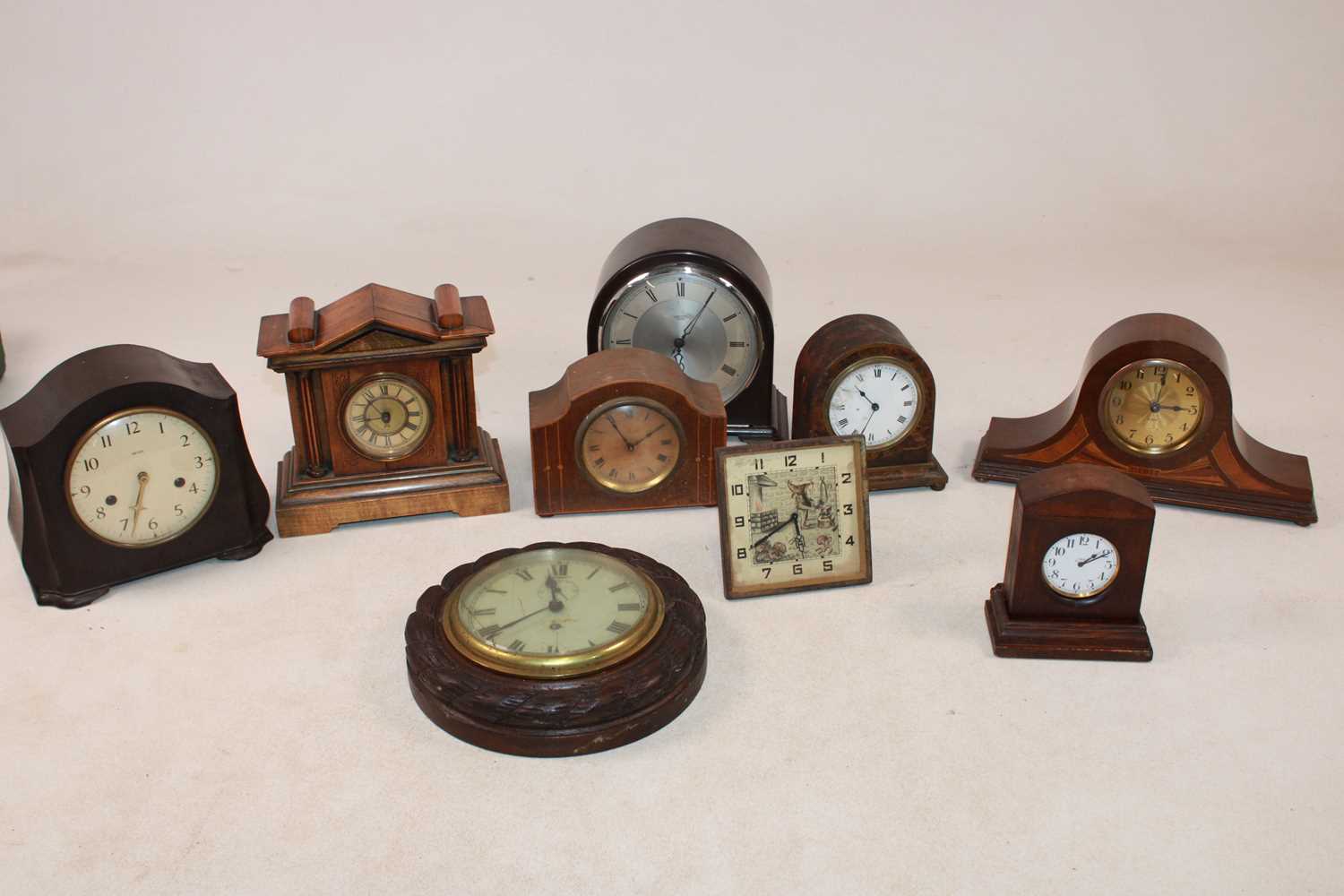 Lot 1201 - A group of mainly early 20th century clocks,