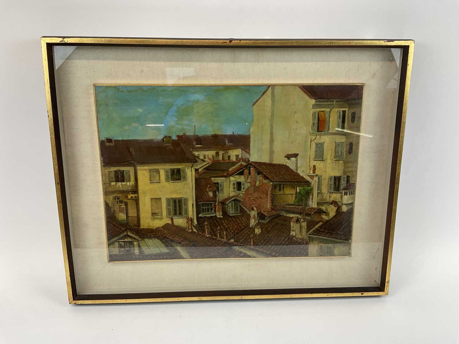 Lot 142 - ATTRIBUTED TO A RATTI; oil on board, street