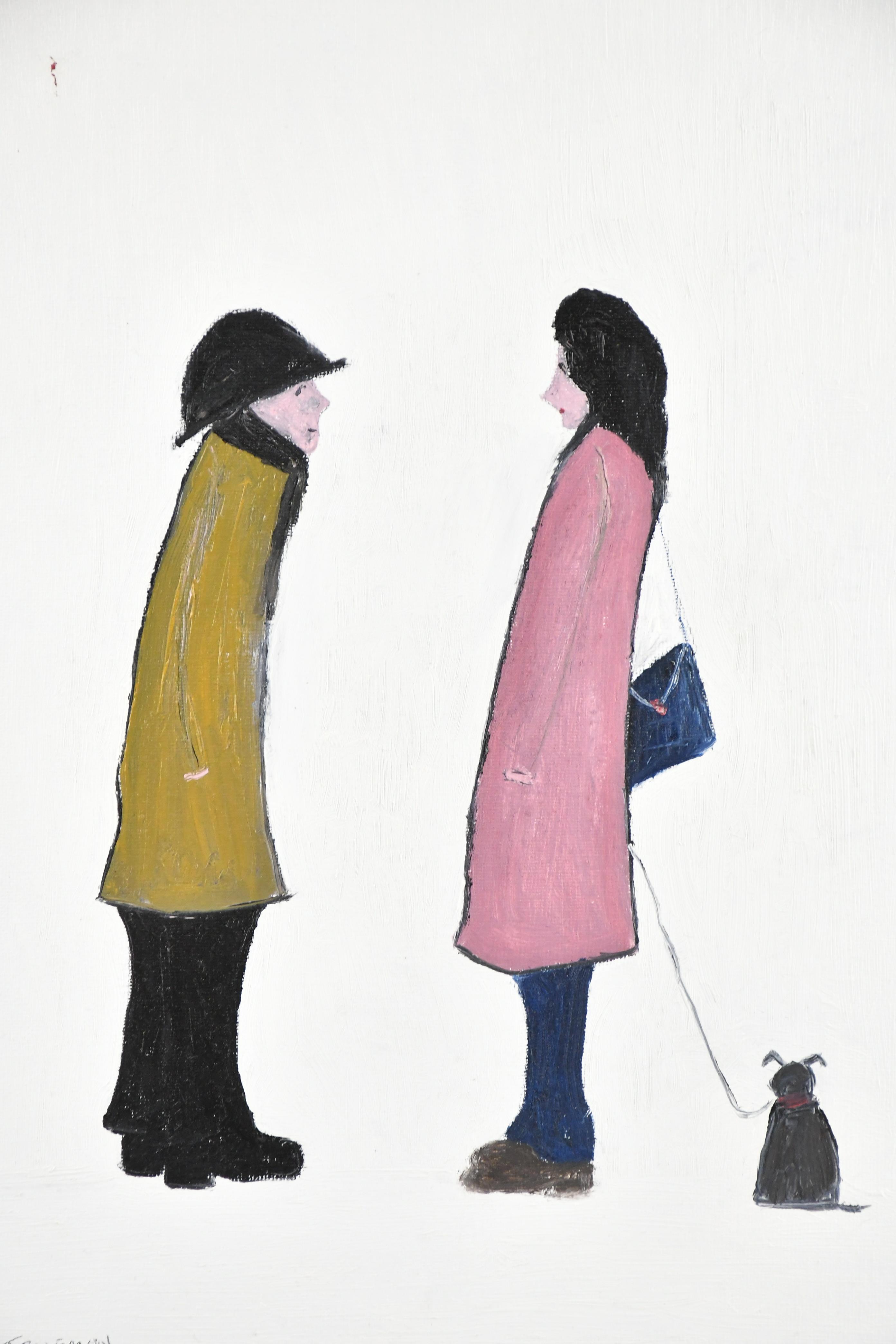Lot 1175 - JIM TRUEMAN; oil on board, 'Two People