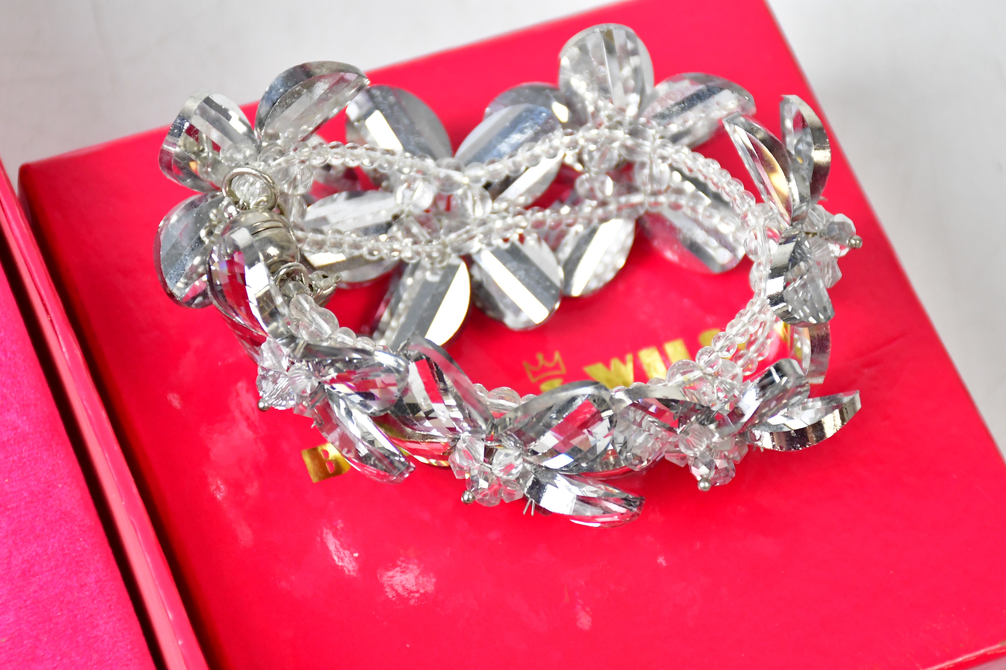 BUTLER & WILSON; a large crystal beaded necklace set