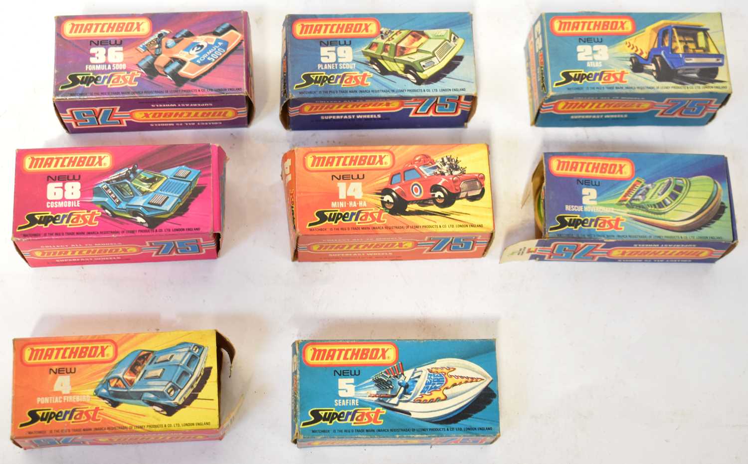 Lot 476 - MATCHBOX; eight boxed 'New Super Fast'