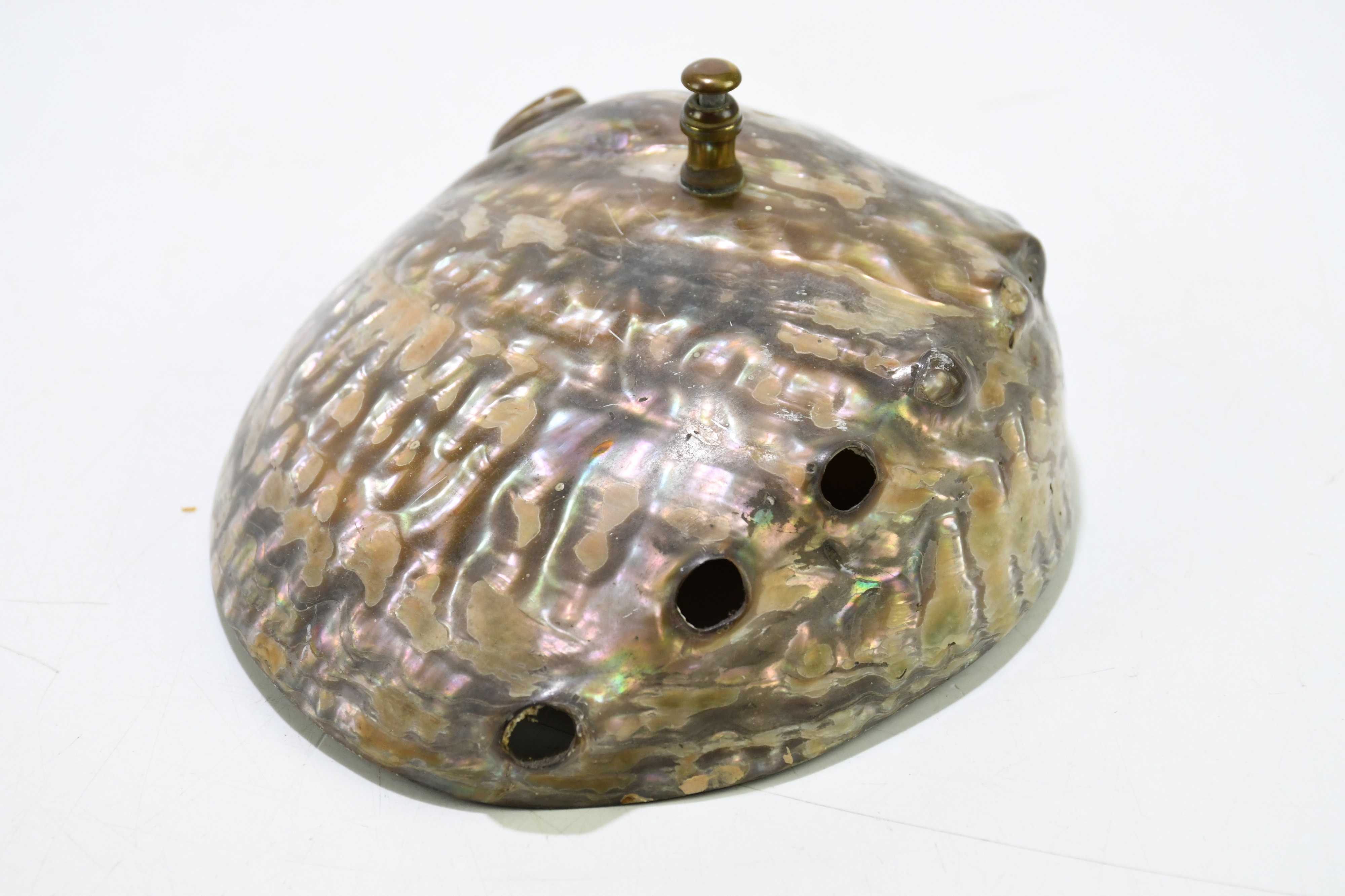 Lot 2492 - A unusual novelty desk bell as an abalone