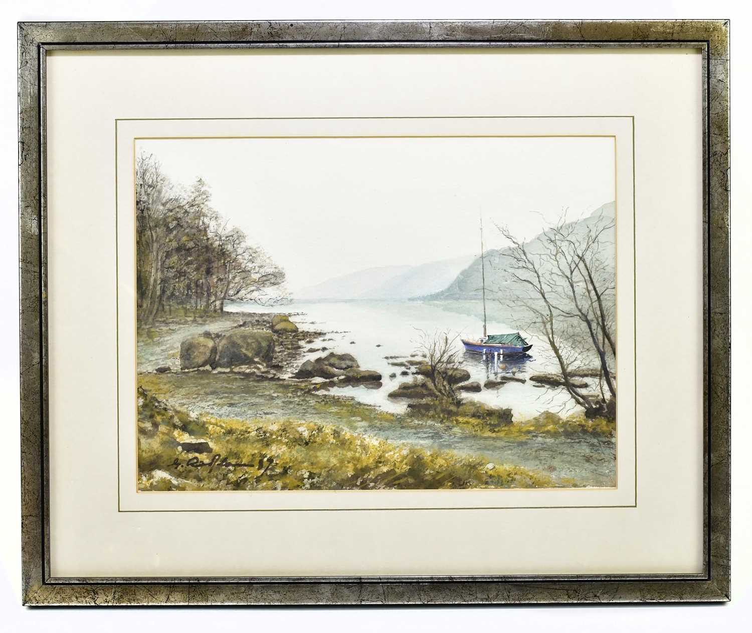 Lot 715 - G. RODILOSSO; watercolour, 'The Mooring West