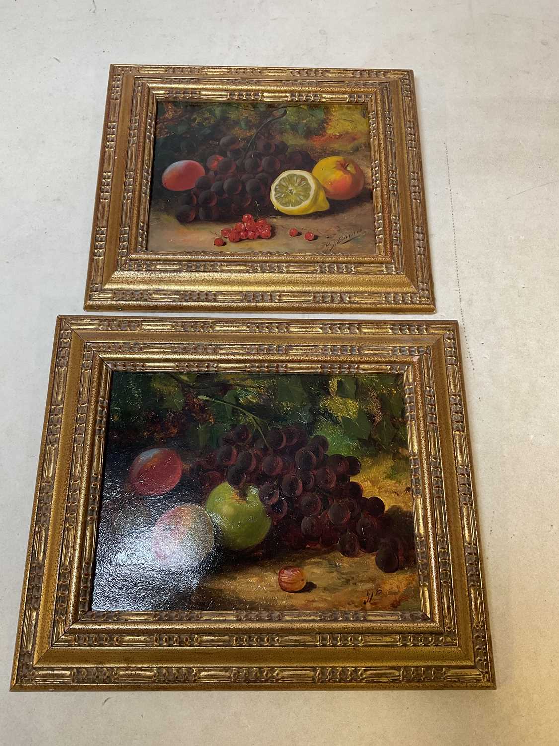 Lot 304 - G J BARNES; a pair of oils on card, still