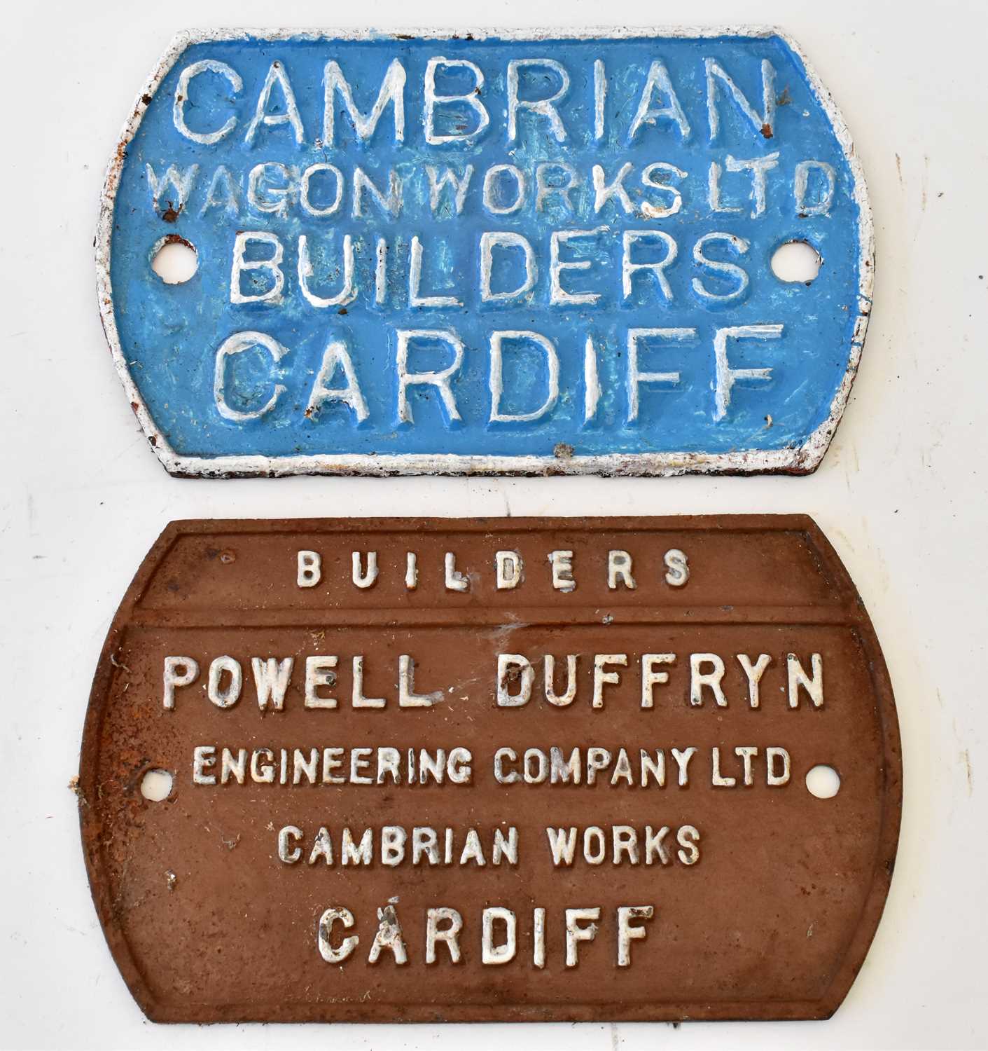 Lot 67 - RAILWAYANA; builders plate, Powell & Duffryn,