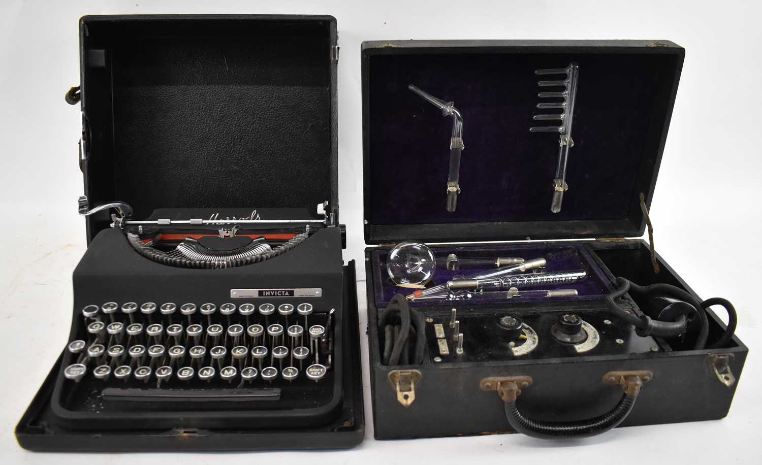 Lot 240 - A Harrods Invicta Typewriter and a vintage