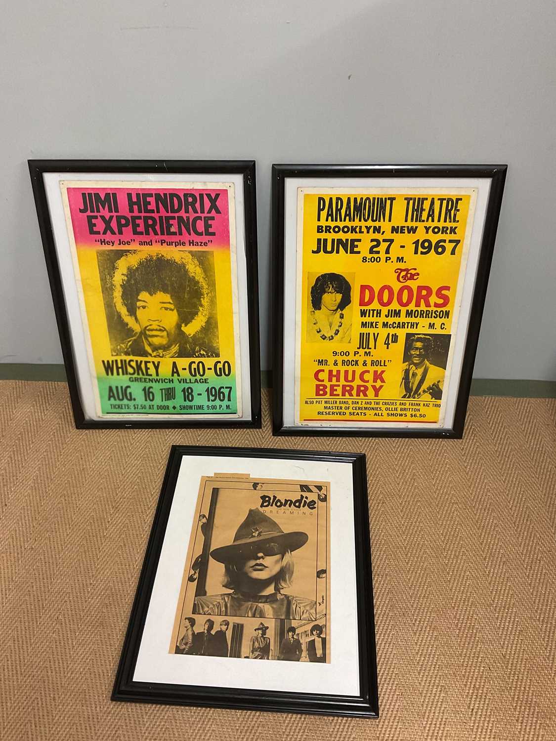 Lot 2066 - Three framed posters - The Doors, Jimi