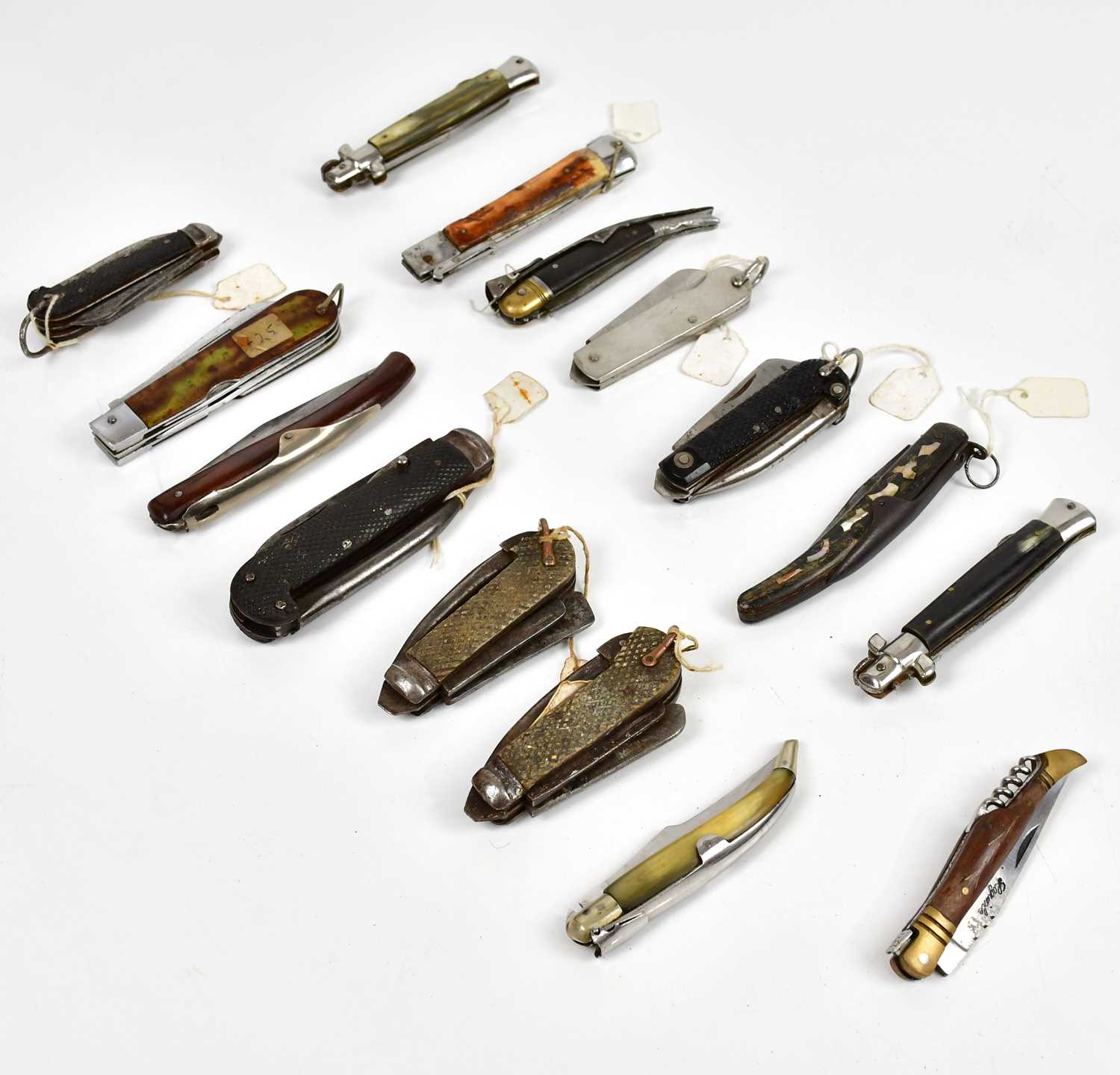 Lot 706 - Five military pocket knives, including a WWI