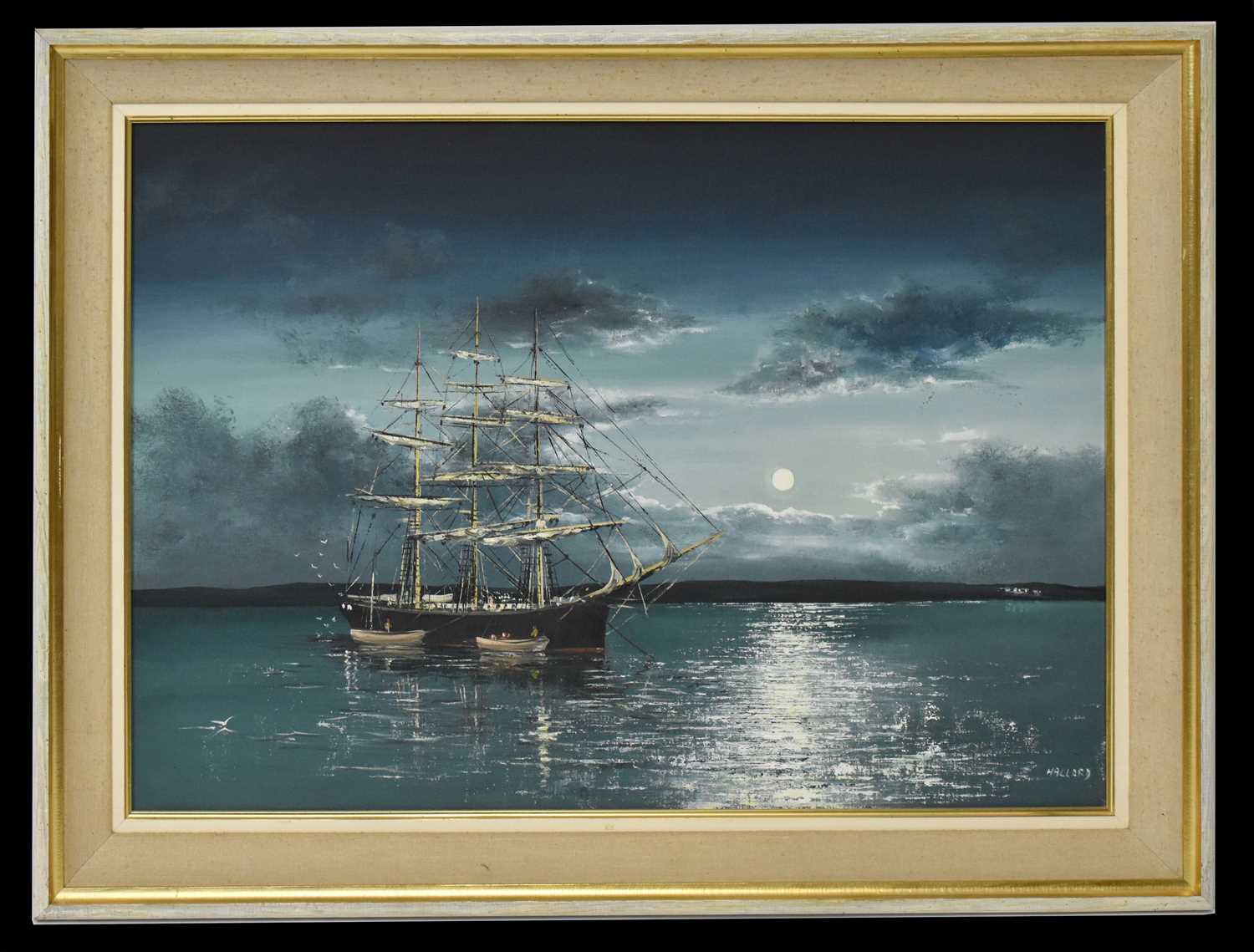 Lot 1079 - NIGEL HALLARD; a large oil on canvas board,