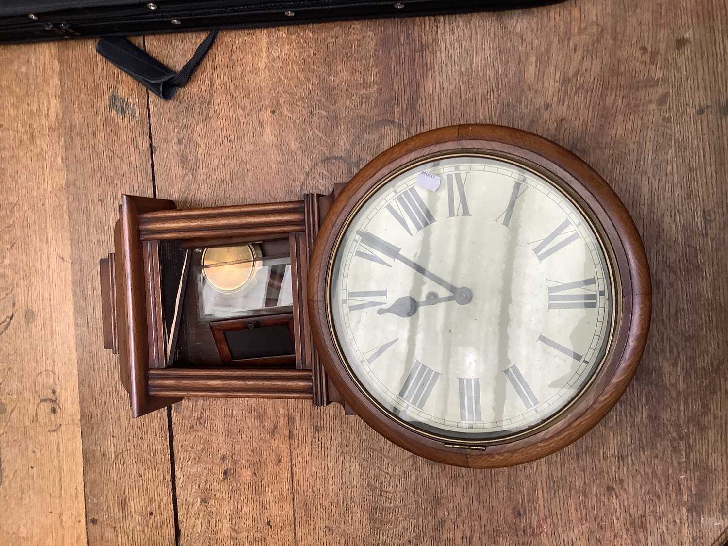 Lot 2337 - A Victorian drop dial oak cased school