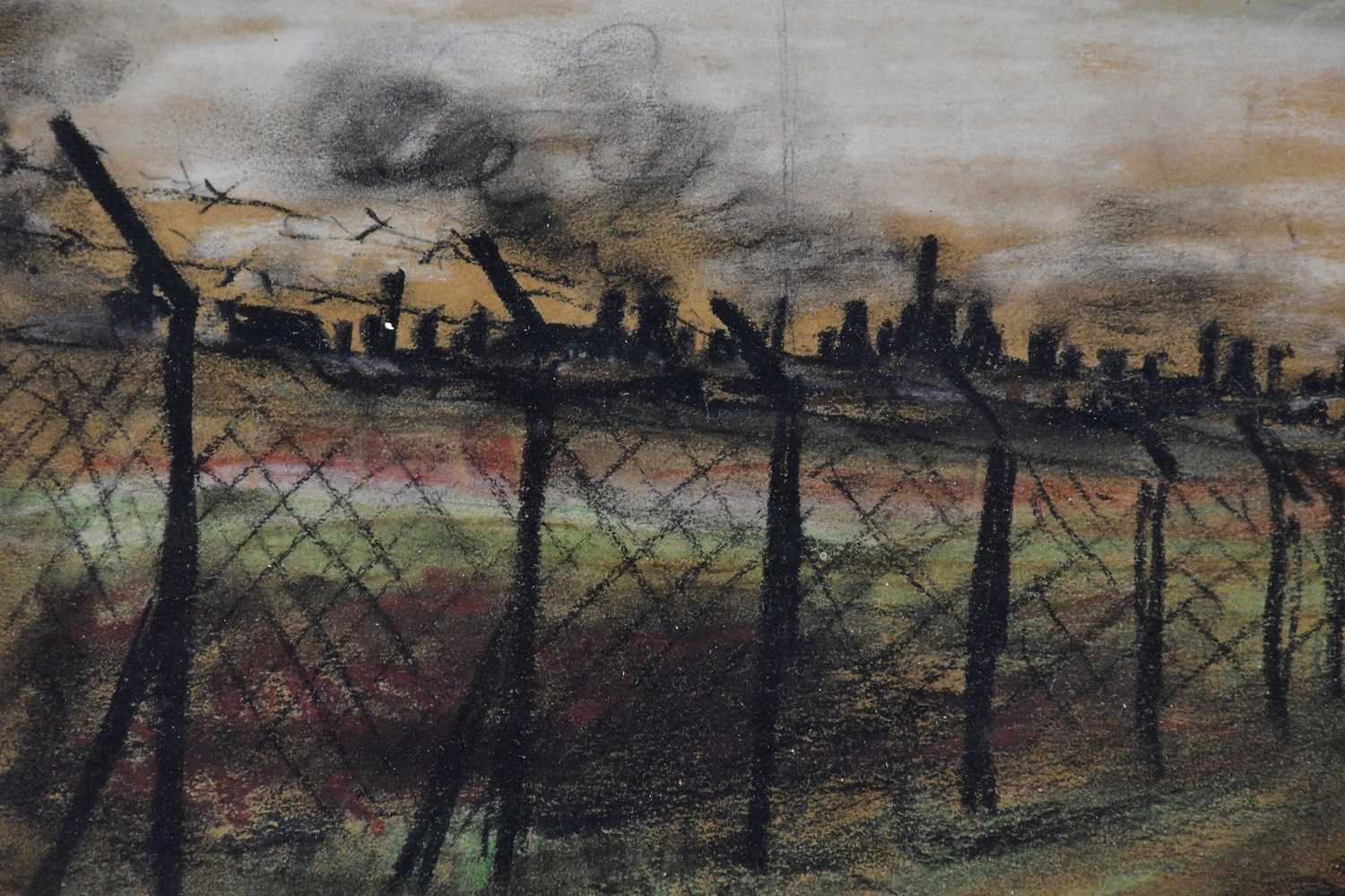 Lot 298 - JACK SIMCOCK (1929-2012); pastel, fence with