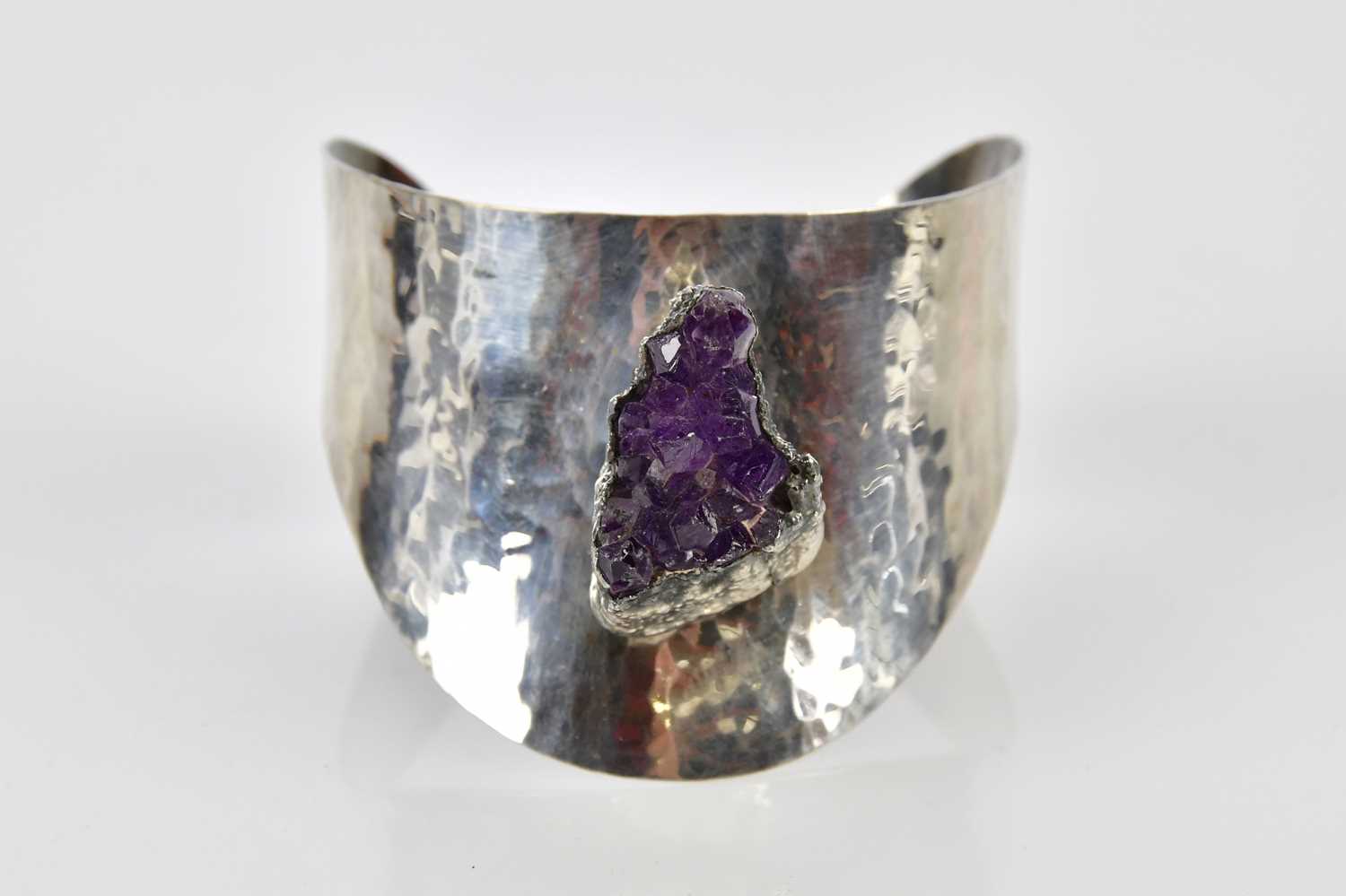 Lot 547 - J HULL; a Danish brushed pewter and raw