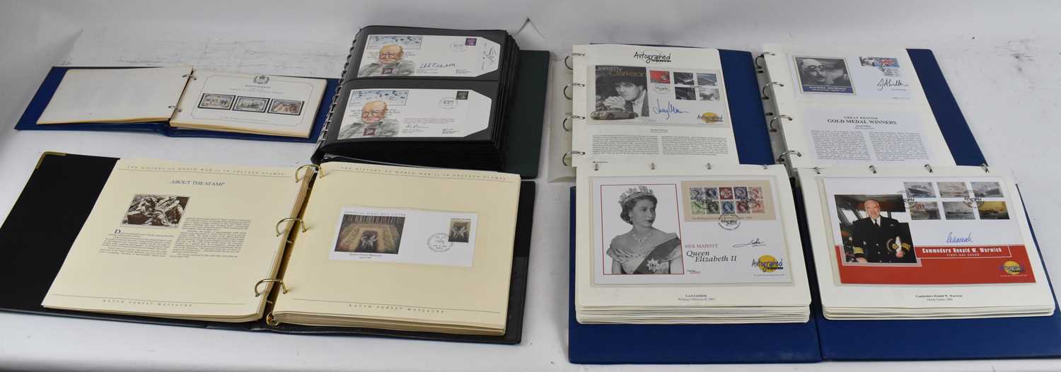 Lot 479 - Five albums of signed covers, to include