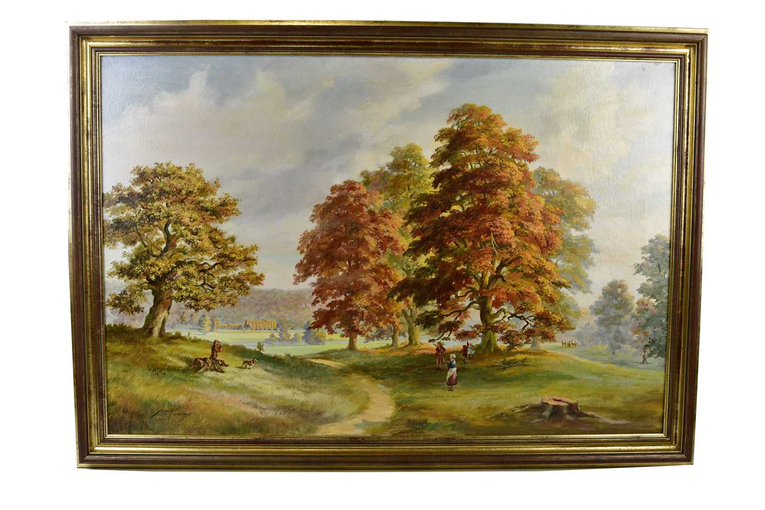 Lot 1514 - LOUIS JENNINGS; oil on canvas, rural scene,