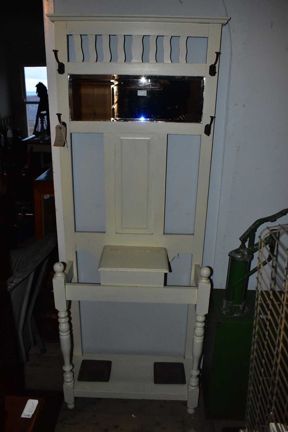 Lot 1420 - A painted hall stand with mirrored panel