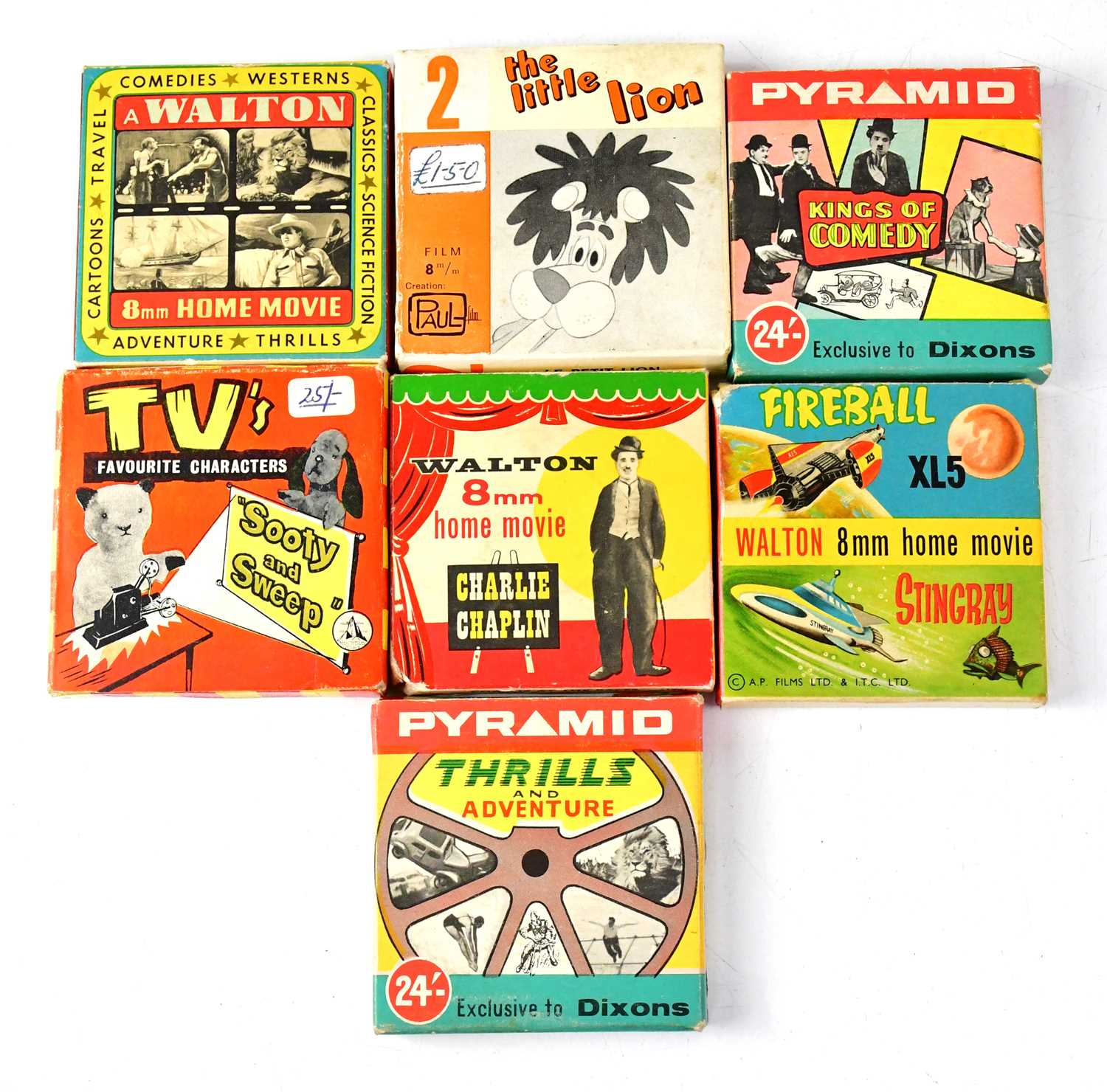Lot 304 - Seven boxed 8mm cine films, including two