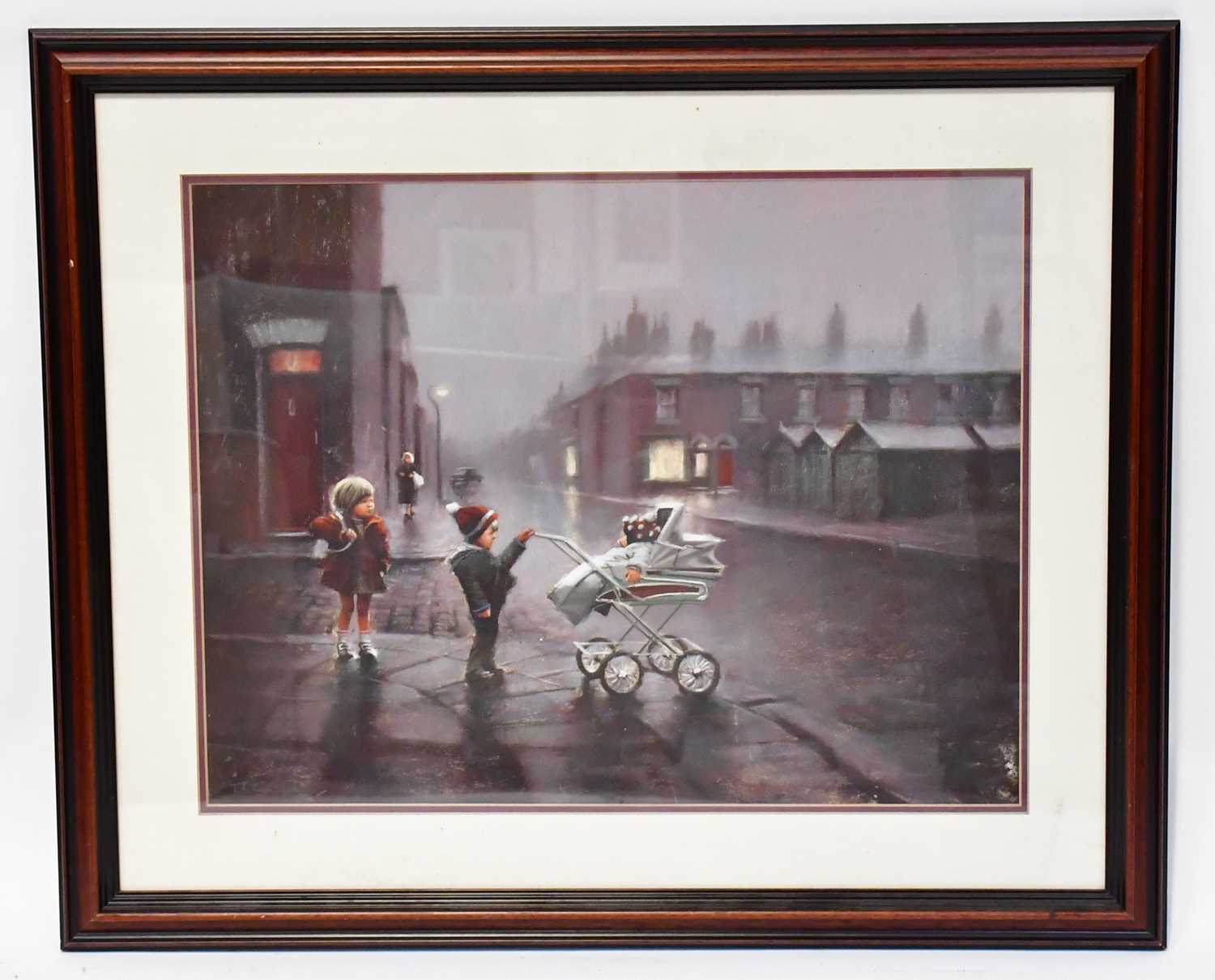 Lot 500 - MARC GRIMSHAW (born 1957); pastel 'Children