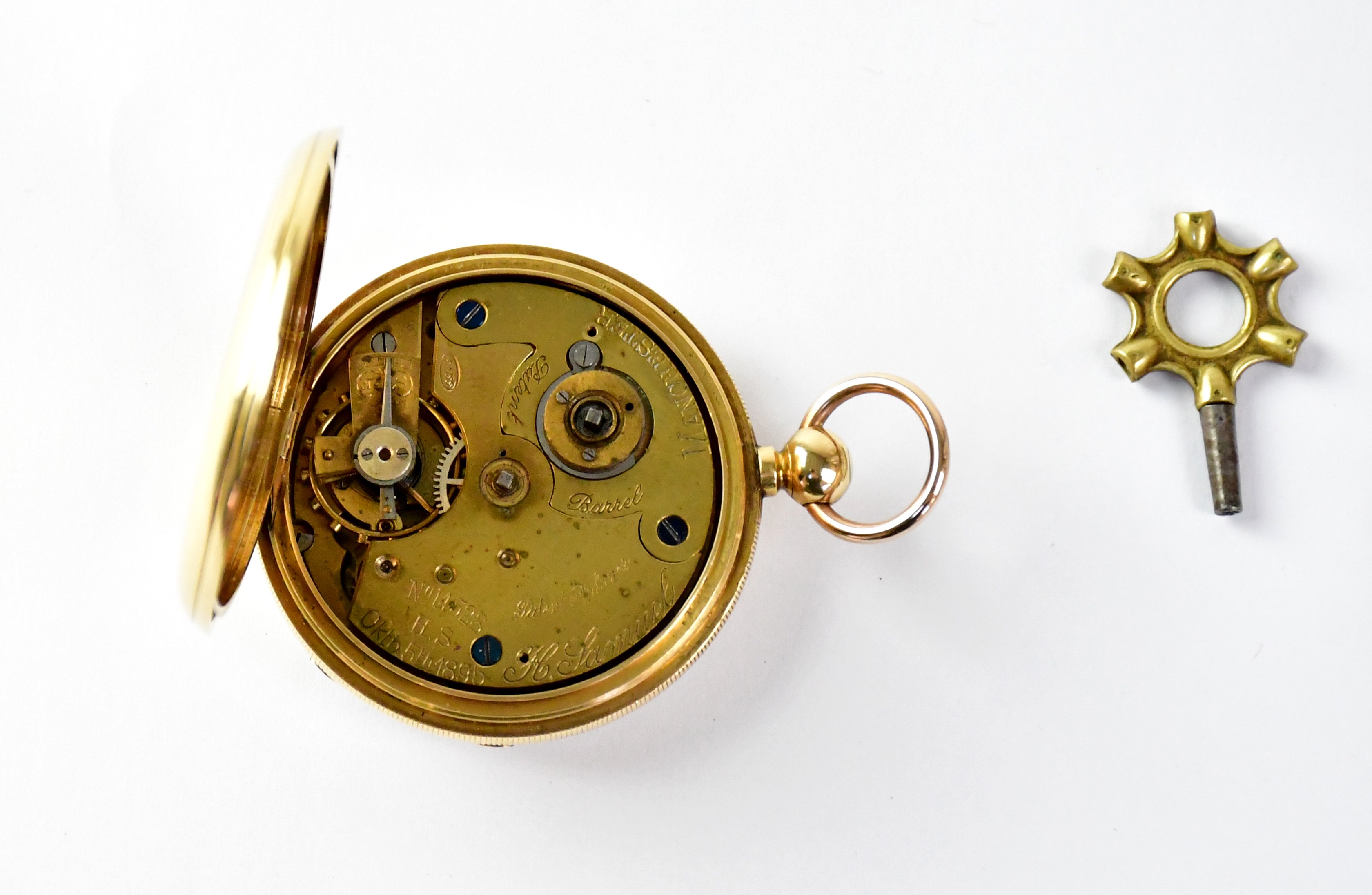 Lot 1055 - A Victorian 18ct gold open face crown wind
