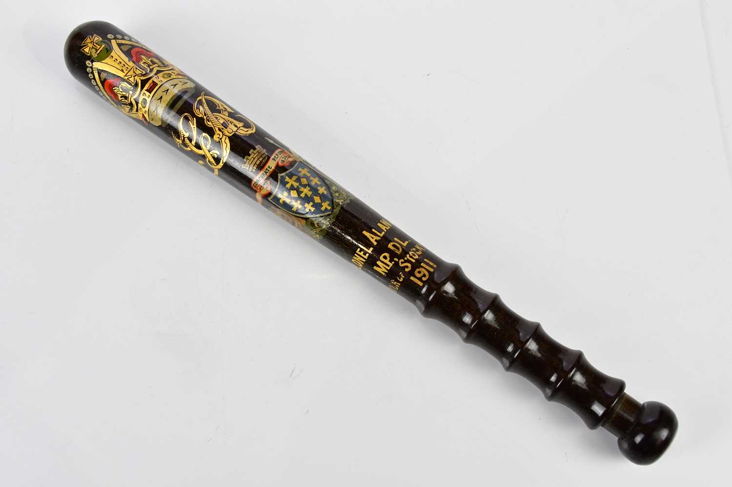 Lot 593 - A George V painted truncheon inscribed