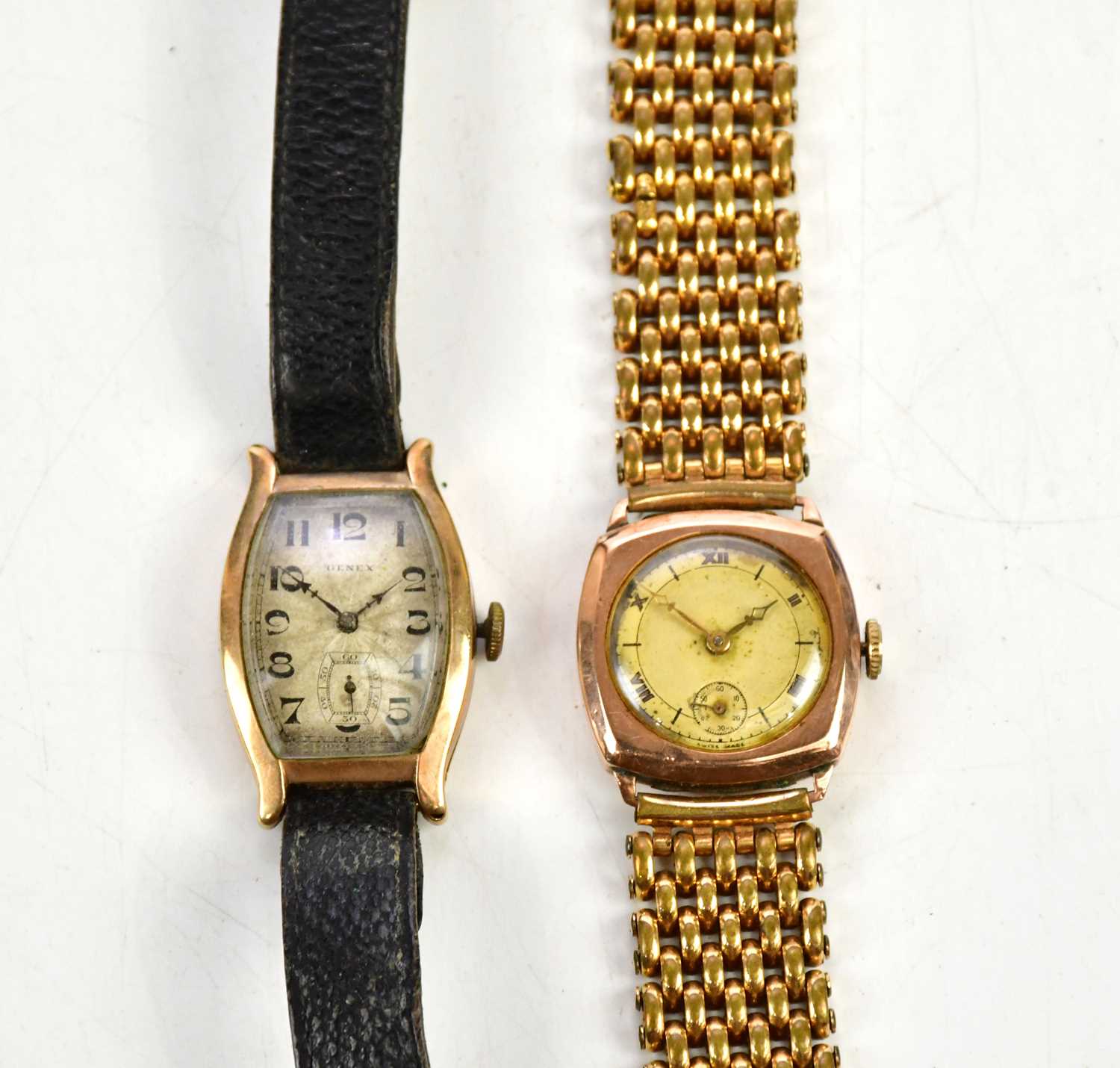 Lot 605 - JENEX; a gentleman's Art Deco 9ct gold cased