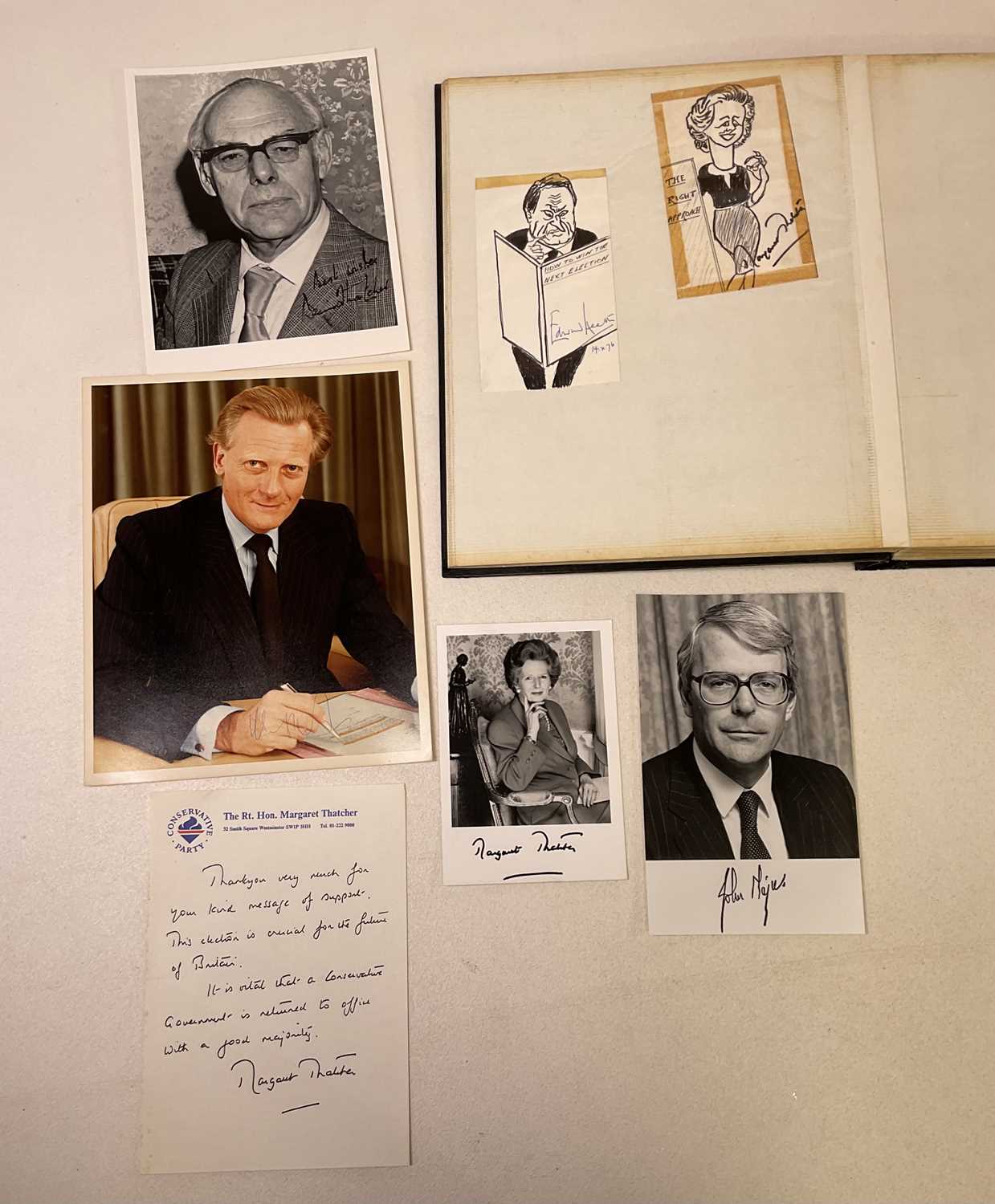 Lot 345 - Four signed photographs of Margaret Thatcher,