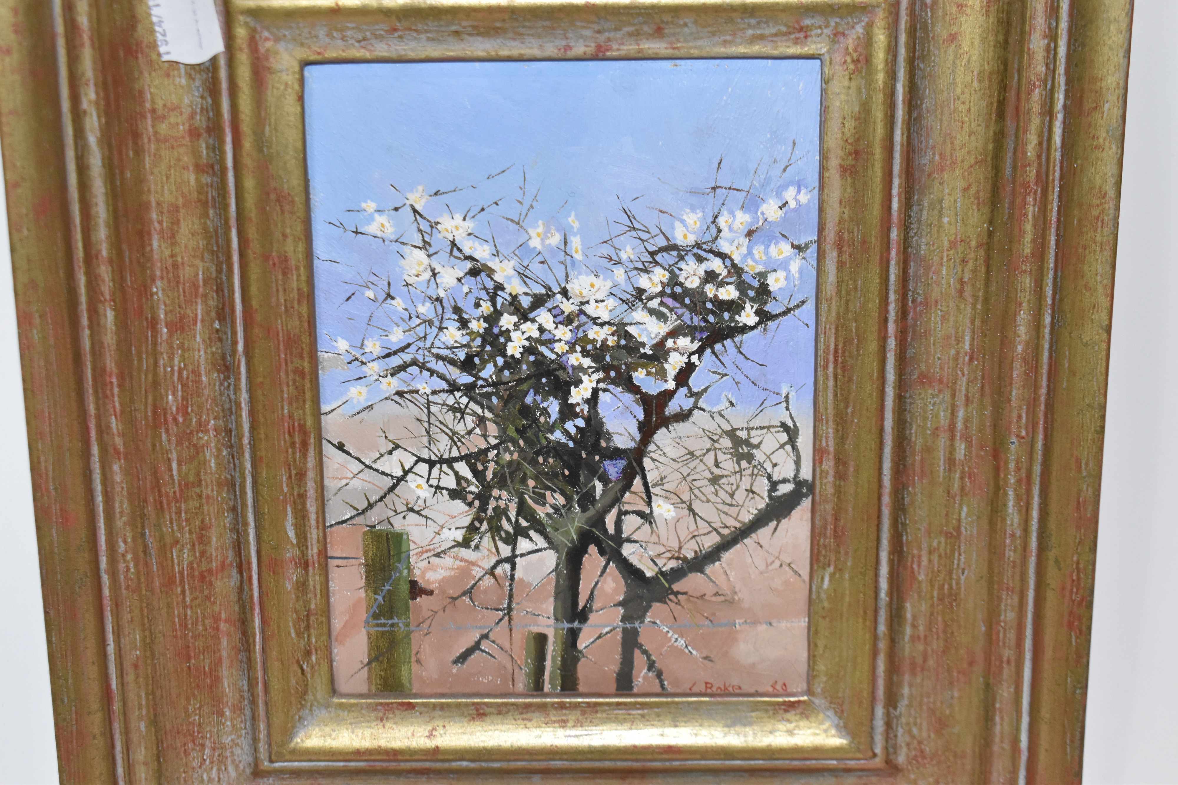 Lot 232 - CHARLES RAKE; oil on board, 'Hawthorn',